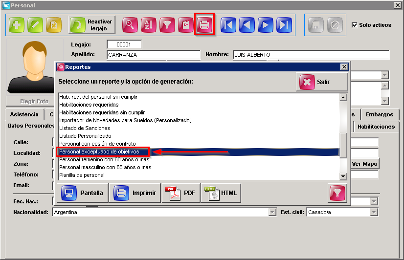 Reporte Personal Exceptuado de Objetivos – AIPEM GROUP