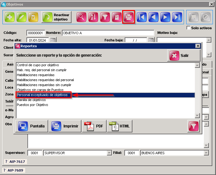 Reporte Personal Exceptuado de Objetivos – AIPEM GROUP